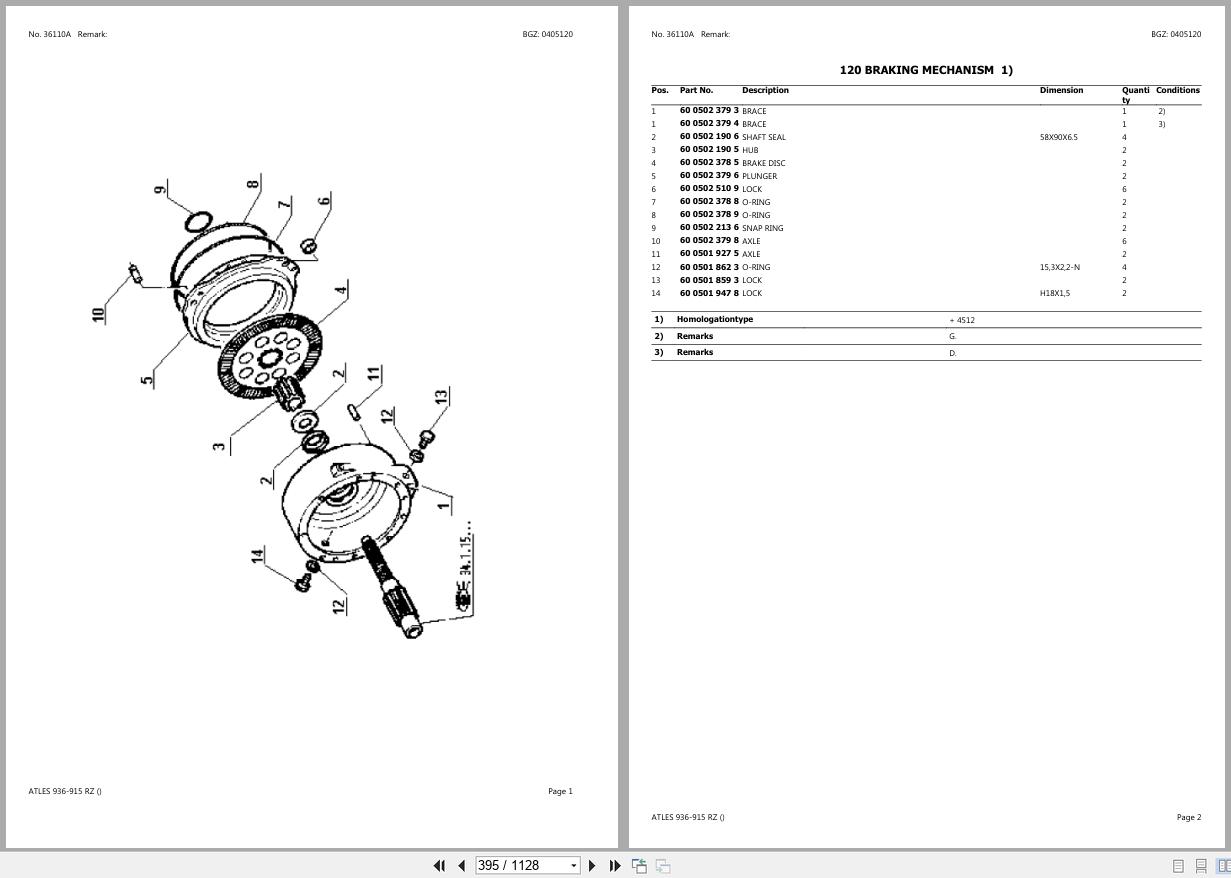 CLAAS ATLES 936-915 RZ CT4520001-CT4520999 Parts Catalog