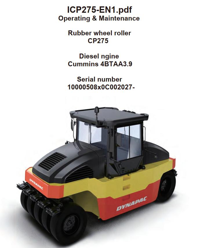 Dynapac CP275 Operation and Maintenance Manual
