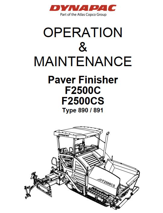 Dynapac F2500C F2500CS Operation and Maintenance Manual