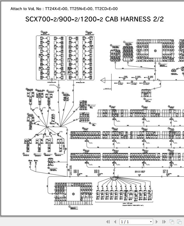 Hitachi SCX700-2 800-2 900-2 1200-2 1500-2 Electrical & Hydraulic ...
