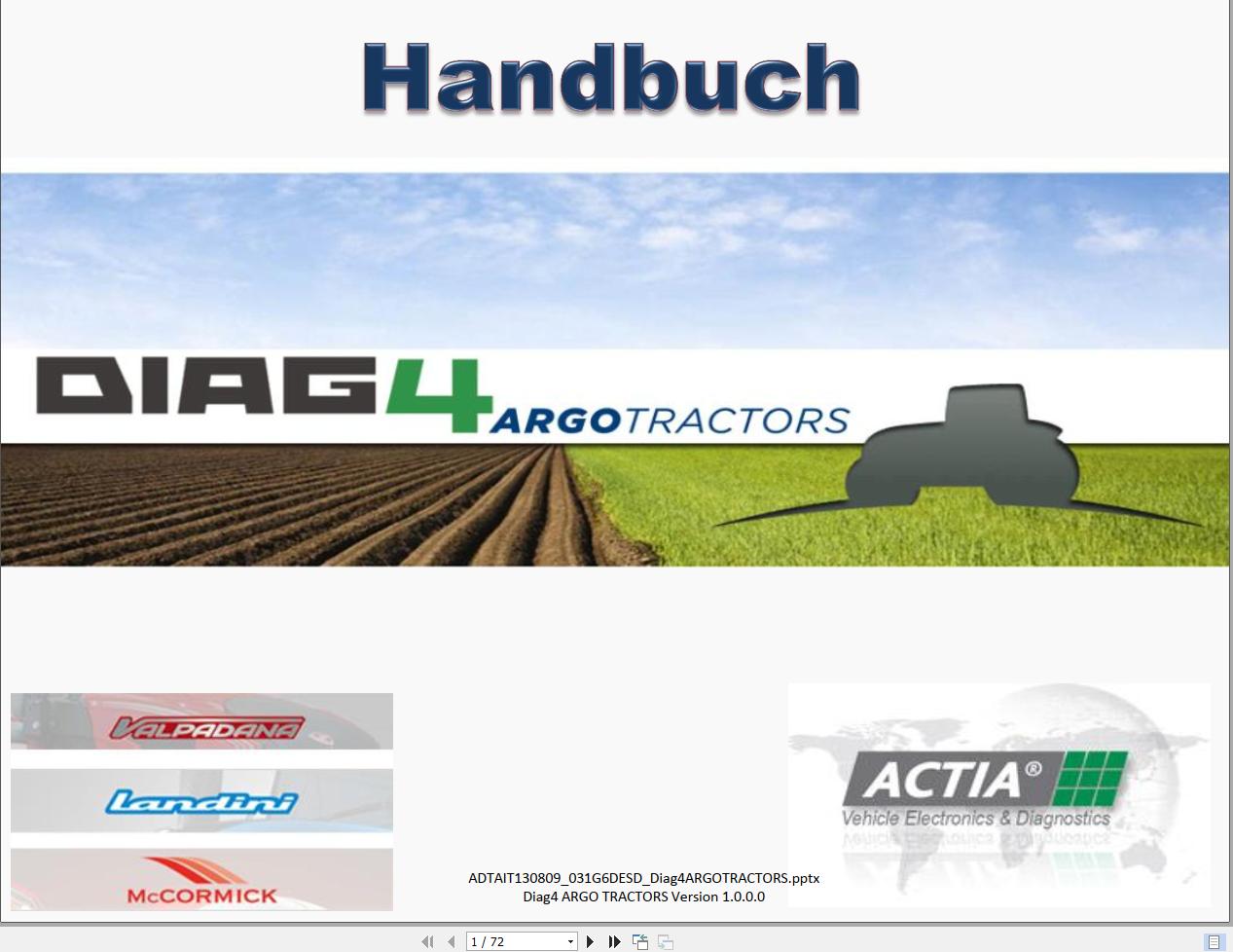 McCormick Diagnostic Tool Diag 4 Argo Tractors User Guide DE